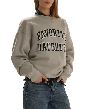 FAVORITE DAUGHTER The Embroidery Collegiate Sweatshirt
