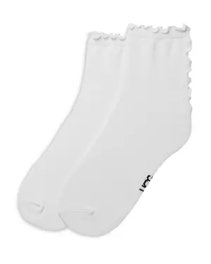 UGG Karsyn Lettuce Edge Quarter Socks - White