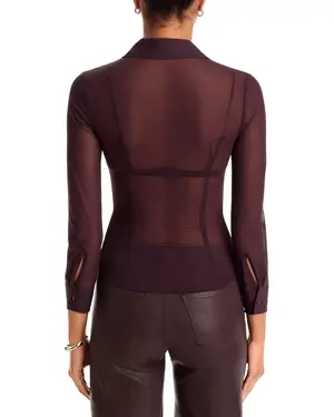 L'Agence Indiana Fitted Sheer Blouse