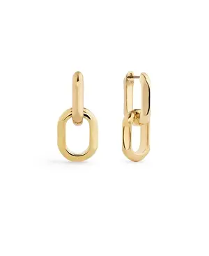 ANA LUISA Eve Link Hoops Plated Statement Earrings