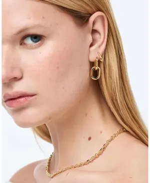 ANA LUISA Eve Link Hoops Plated Statement Earrings
