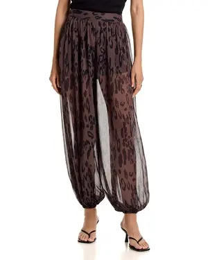 Aqua Animal Print Balloon Pants
