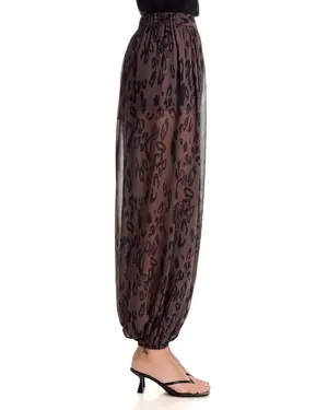 Aqua Animal Print Balloon Pants