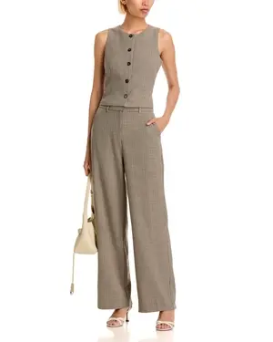 Aqua Printed Wide Leg Pants