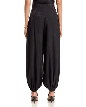 Aqua Floral Jacquard Balloon Pants