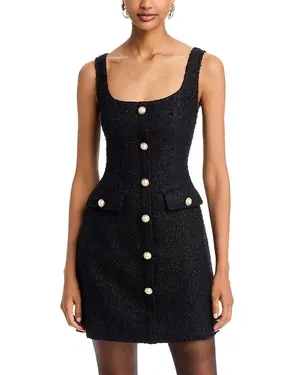 Aqua Shine Tweed Mini Dress