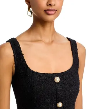 Aqua Shine Tweed Mini Dress