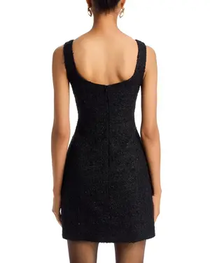 Aqua Shine Tweed Mini Dress