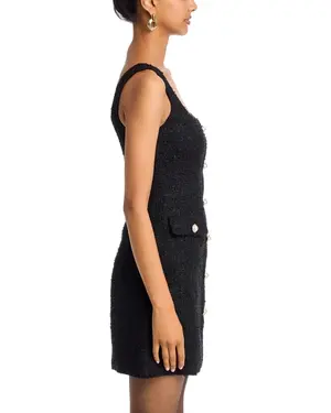 Aqua Shine Tweed Mini Dress