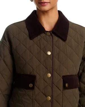 Paige Quilted Corduroy Trim Jacket