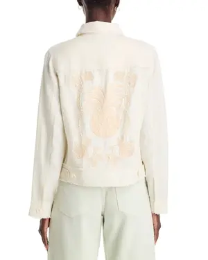 Tommy Bahama Linen Embroidered Raw Edge Jacket