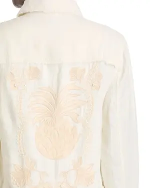 Tommy Bahama Linen Embroidered Raw Edge Jacket