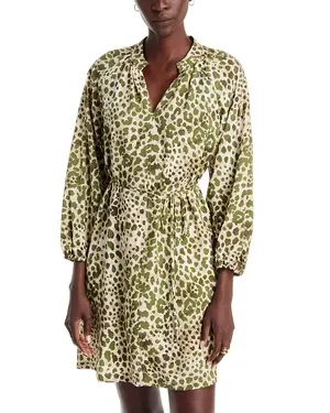Tommy Bahama Leopard Print 3/4 Sleeve Tie Waist Dress