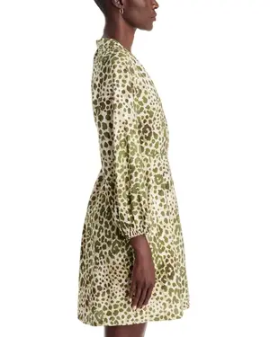 Tommy Bahama Leopard Print 3/4 Sleeve Tie Waist Dress