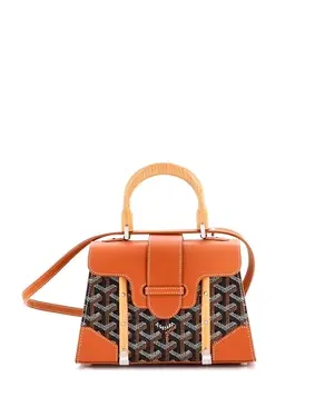 Goyard Structured Saigon Top Handle Bag Coated Canvas With Leather - Brown