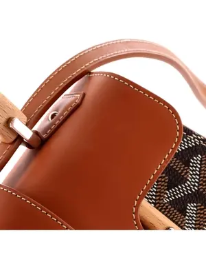 Goyard Structured Saigon Top Handle Bag Coated Canvas With Leather - Brown