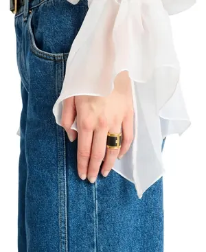 Balmain Anthem Ring In Brass And Resin