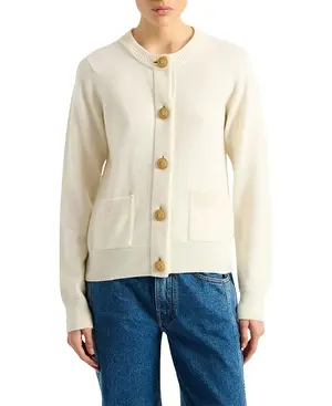 Balmain Cashmere Button Detailed Cardigan - White