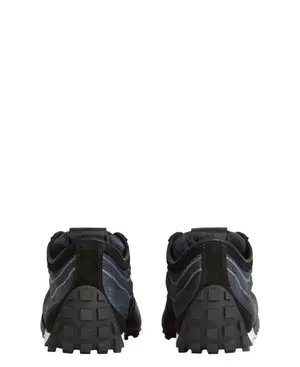 Balmain Racing Low Trainers In Nylon And Leather - Black