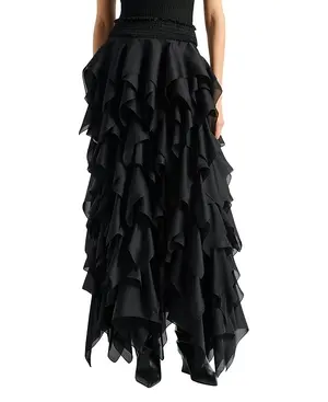 Balmain Ruffled Maxi Skirt