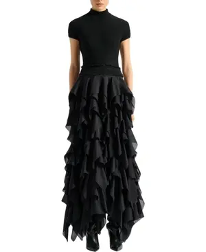 Balmain Ruffled Maxi Skirt