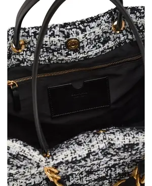 Balmain 1945 Soft Tweed Tote Bag