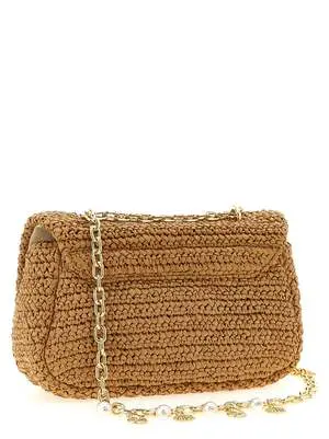 SELF-PORTRAIT Raffia Bow Charm' Shoulder Bag