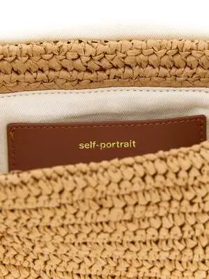 SELF-PORTRAIT Raffia Bow Charm' Shoulder Bag