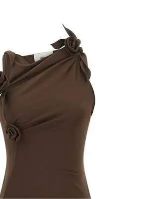 Coperni Sleeveless Asymmetrical Floral Dress