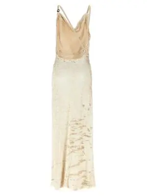 Coperni Sleeveless Sequin Maxi Dress - Cream