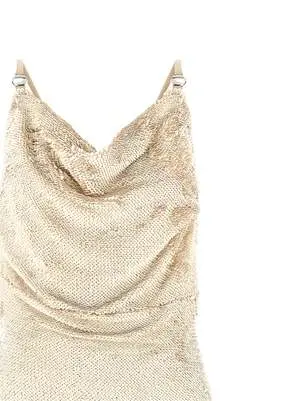 Coperni Sleeveless Sequin Maxi Dress - Cream