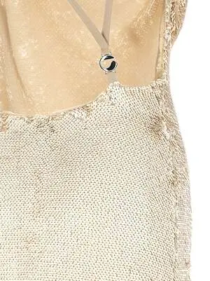 Coperni Sleeveless Sequin Maxi Dress - Cream