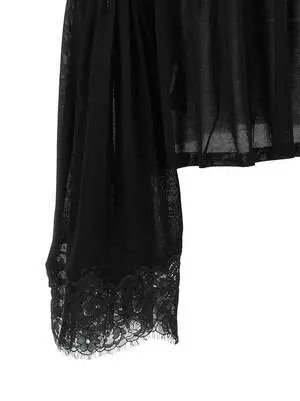 Zimmermann Valiant Lace High Neck Bell Sleeve Blouse