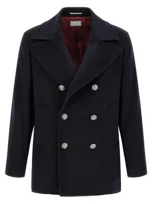 Brunello Cucinelli Peacoat Coat - Blue