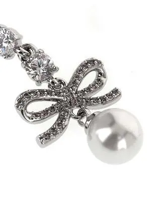 SELF-PORTRAIT Bow Crystal Charm' Earrings
