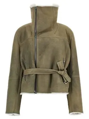 Rick Owens Cropped Flight' Jacket - Green