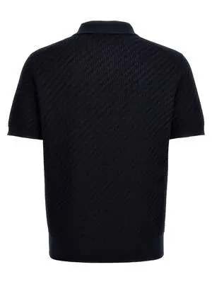 Brioni Woven Knit Polo Shirt