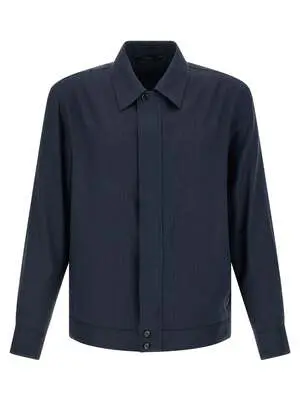 Brioni Linen Wool Blouson - Blue