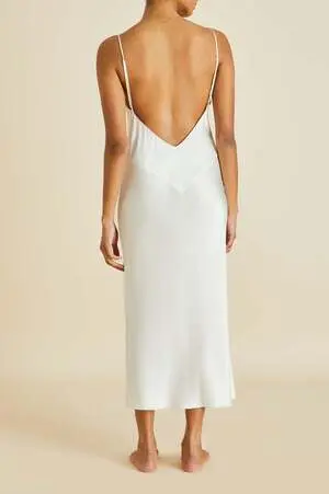 Olivia Von Halle Issa Lined Silk Satin Slip Dress