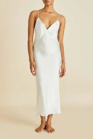 Olivia Von Halle Issa Lined Silk Satin Slip Dress
