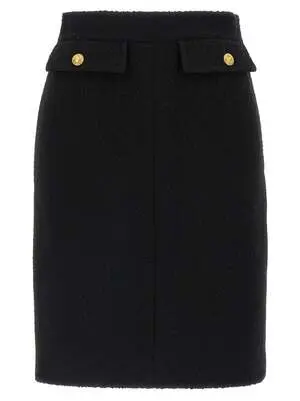 Chloé Bouclé Wool Skirt - Black