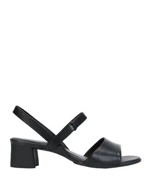 Camper Katie Bovine Leather And Textile Fiber Sandals - Black
