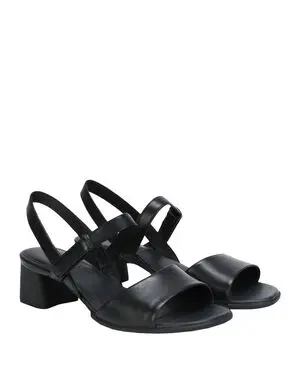 Camper Katie Bovine Leather And Textile Fiber Sandals - Black
