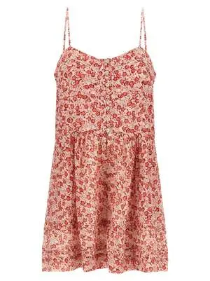 Isabel Marant Étoile Vickia' Floral Print Cotton Jumpsuit - Red