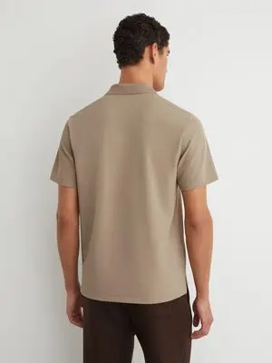 REISS Dover Textured Open-collar Polo Shirt
