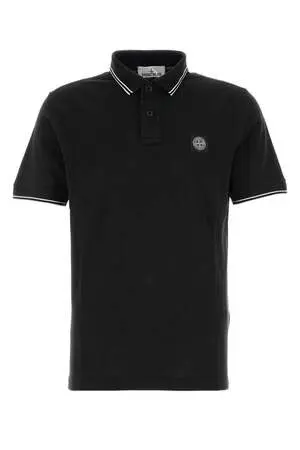 Stone Island Stretch Piquet Polo Shirt - Black