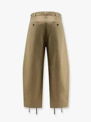 Sacai Wide Leg Cotton Trousers With Belt