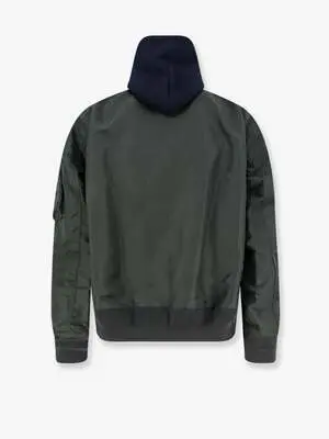 Sacai Cotton Blend Sweatshirt With Nylon Sleeves