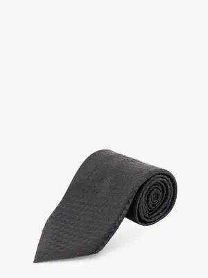 TOM FORD Silk Tie With Geometric Pattern - Black