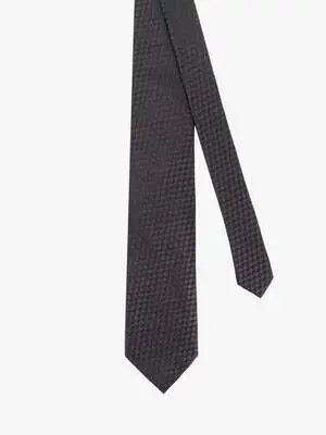 TOM FORD Silk Tie With Geometric Pattern - Black